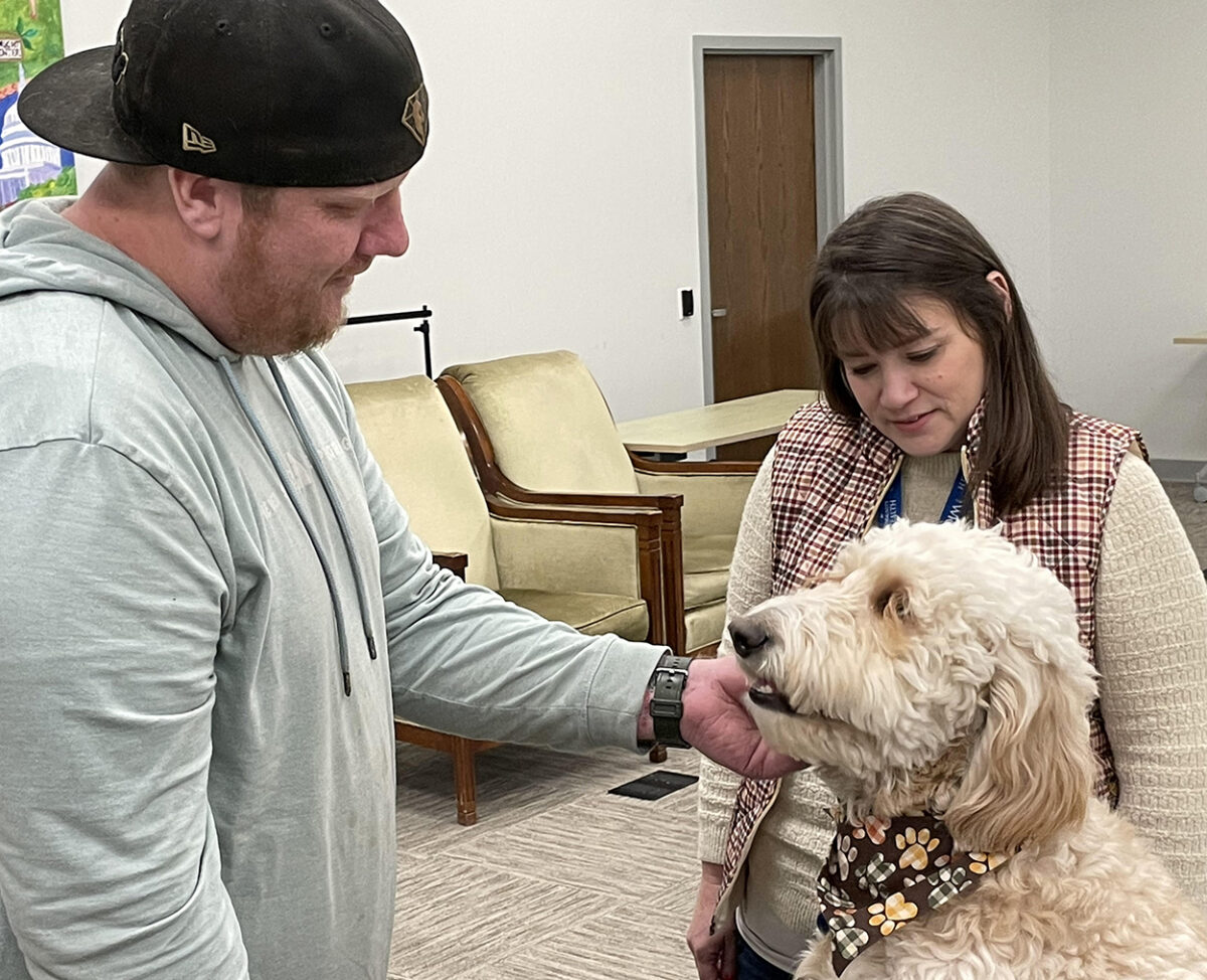 Therapy dog makes rounds to help workers de-stress - The Wright Center