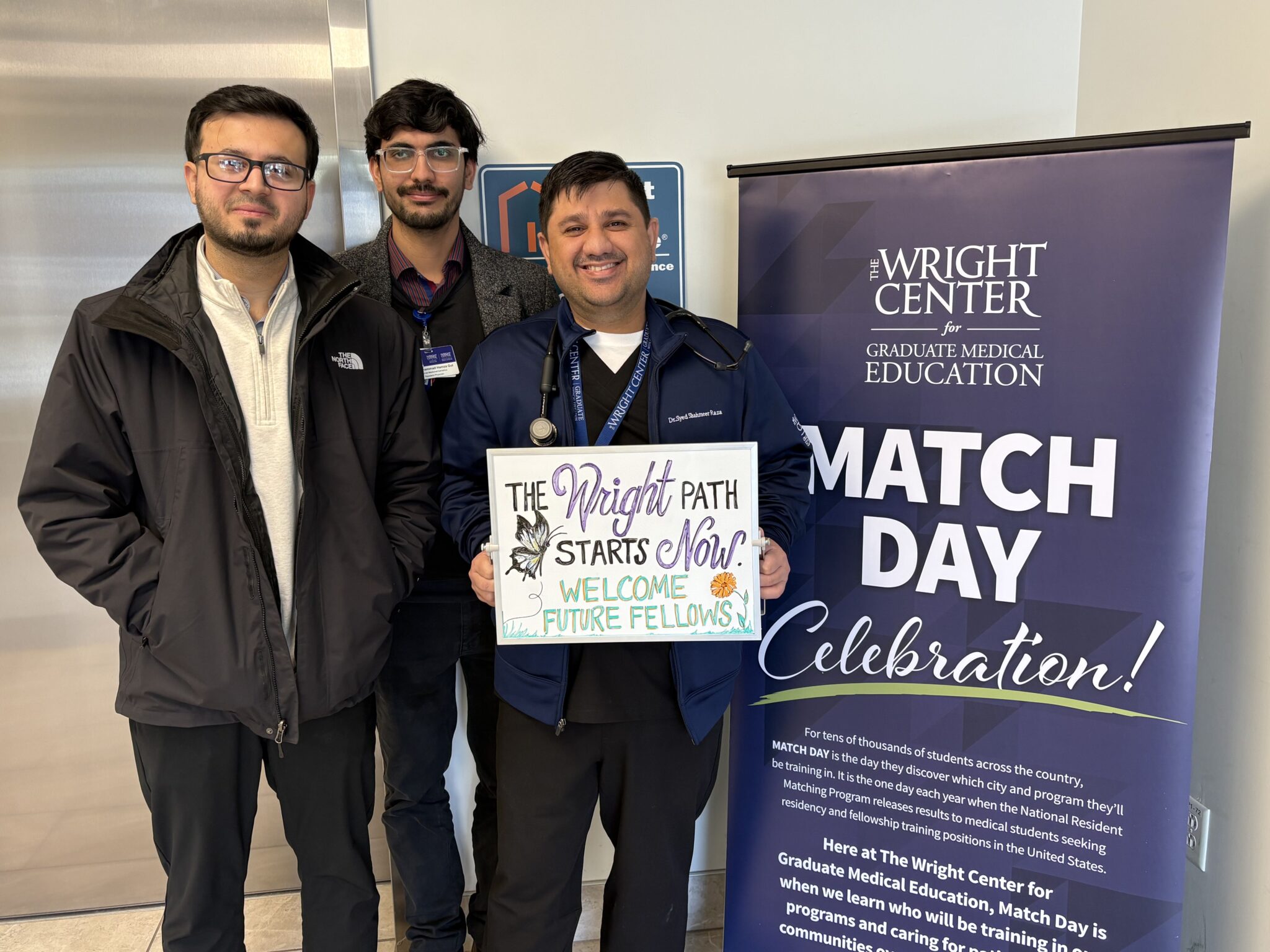 Residents with Sign - The Wright Center
